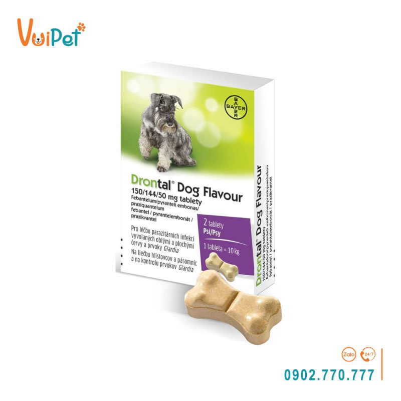 Thuốc tẩy giun cho chó BAYER Drontal Plus chó con dùng được