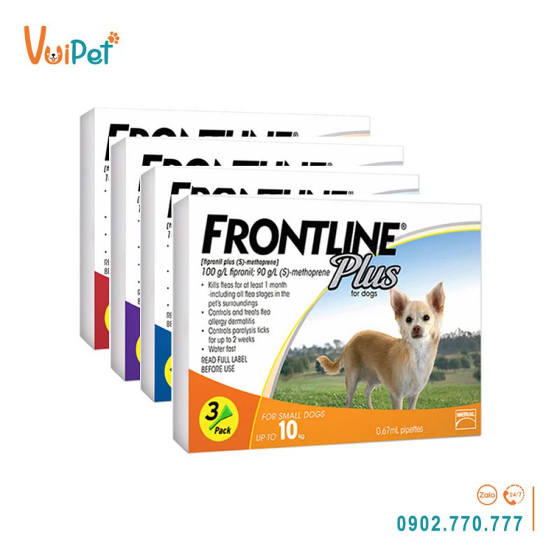 Thuốc nhỏ gáy trị ve chó, rận chó, bọ chét Merial Frontline Plus